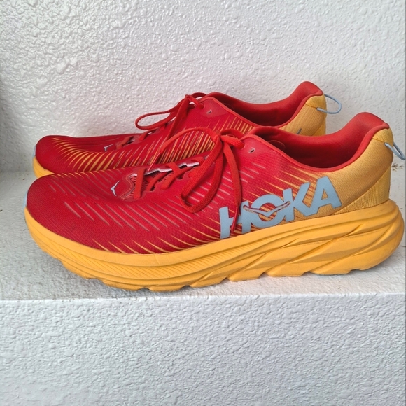 Hoka | Shoes | Hoka Rincon 3 Red And Yellow Running Shoes | Poshmark